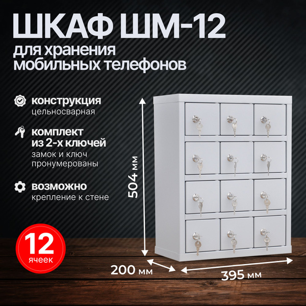 Шкаф для хранения мобильных телефонов на 12 ячеек - купить с доставкой ...