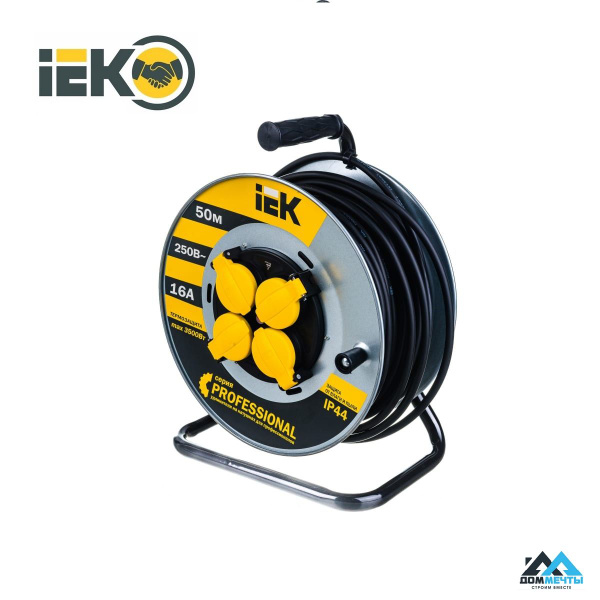 Удлинитель силовой IEK x Удлинитель на мет. катушке 4х40м с заземл. 16А IP44 УК40 "Professional ...