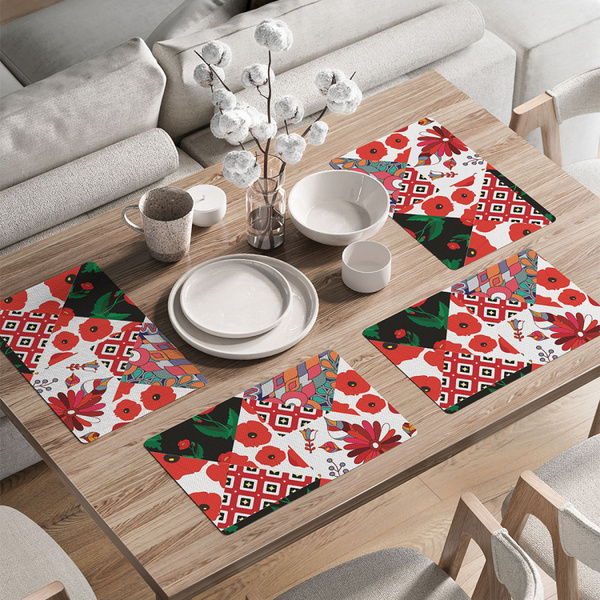 Сервировочные салфетки на стол "Квадратный пэчворк", 30x46 см, JoyArty купить на OZON по низкой ...