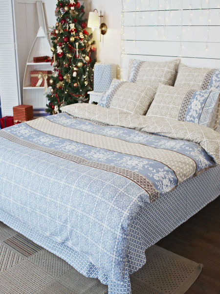 Простыня TM Textile пф, 240x260, голубой, бежевый купить по низкой цене ...