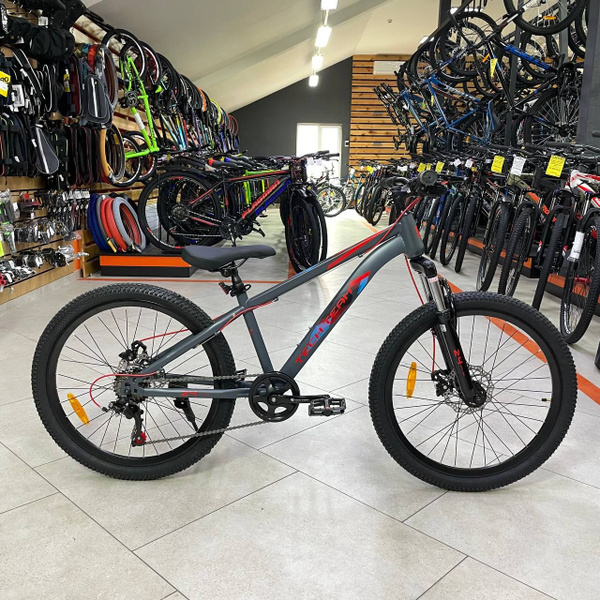 Велосипед горный подростковый TECH TEAM 26" TENET 14" (2024) красный ...