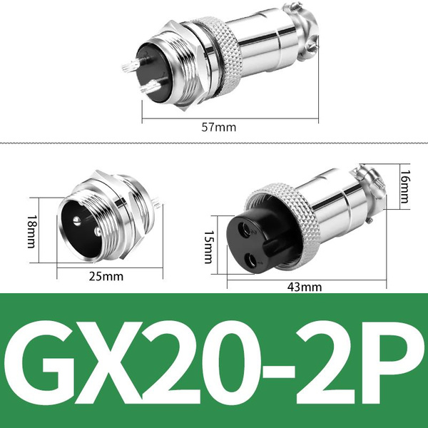 10 комплектов авиационных штепсельных розеток GX20 2-контактные штекерные и гнездовые ...