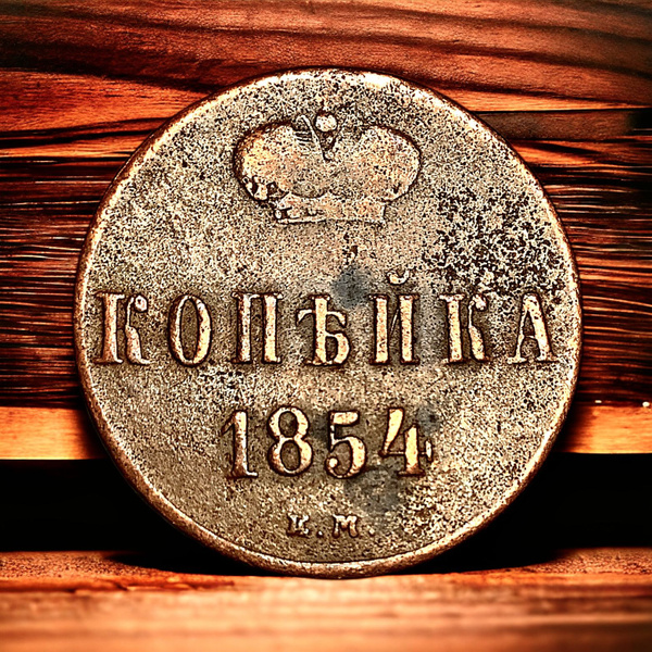 Монета Российской Империи Копейка 1854 года, ДМ. Николай I - купить в интернет-магазине OZON с ...