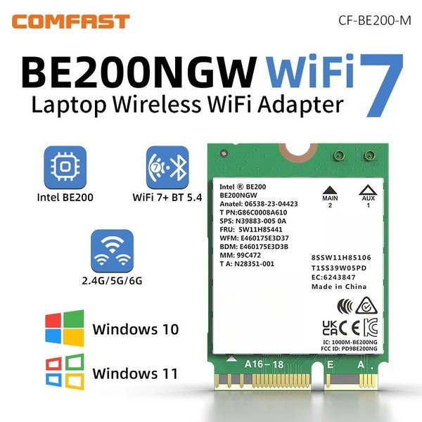Характеристики Comfast Wi Fi адаптер Wifi 7 адаптер 8774 Мбит с Mm 2