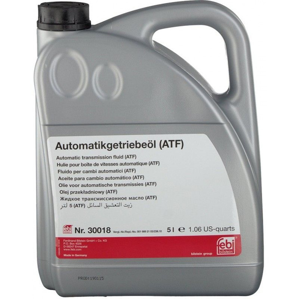 30018 Масло трансмиссионное (ATF) красное 5L DEXRON III (FEBI) - купить ...