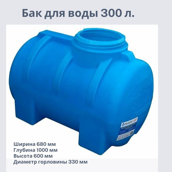 Характеристики Бак овально-горизонтальный 300 л синий / Бочка для воды ...