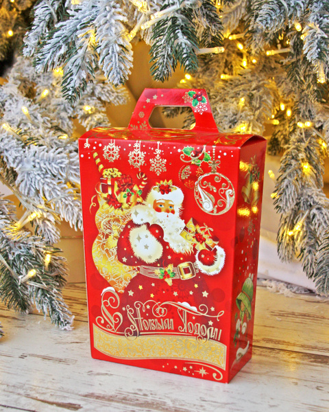 Новогодняя подарочная упаковка "Мороз и волшебство" картонная ...