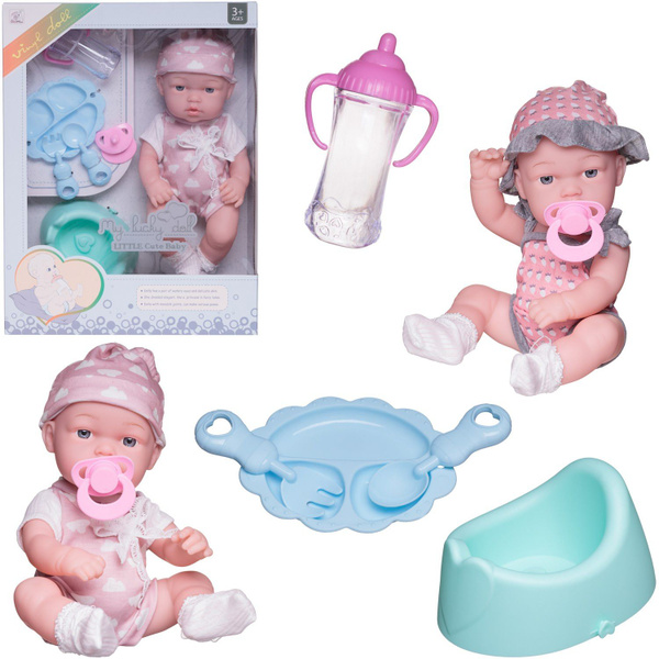 Игровой набор Junfa Пупс 35 см с горшком, бутылочкой, соской и предметами для кормления - купить ...