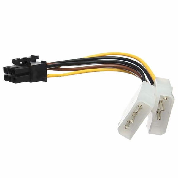 Двойной 4-контактный разъем Molex для 6-контактного разъема PCI-E PCI ...