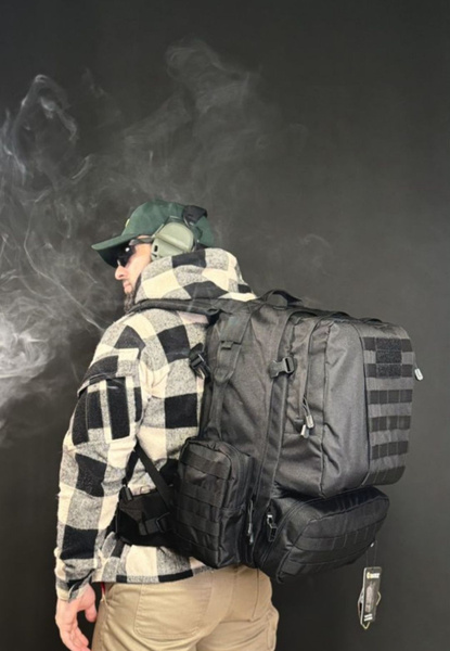 Рюкзак Gongtex тактический 50 литров черный - купить с доставкой по выгодным ценам в интернет ...