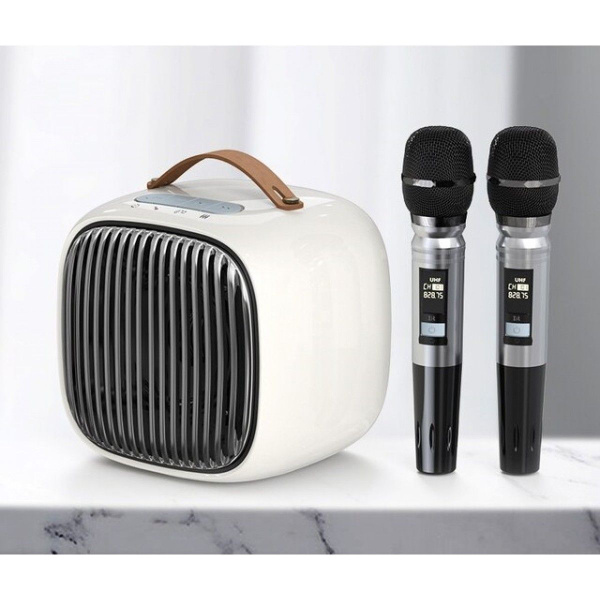 Караоке колонка REXUS M-12- два радиомикрофона, USB, Bluetooth, AUX ...