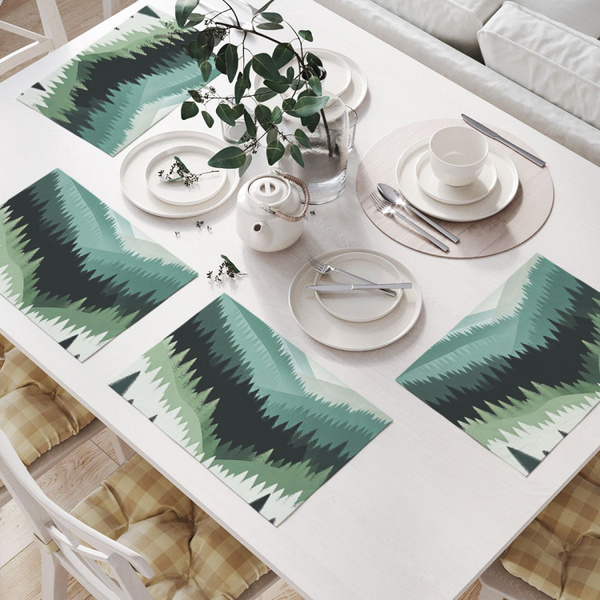 Салфетки на стол для сервировки прямоугольные, плейсмат "Горизонт" JoyArty, 32x46 см, в ...