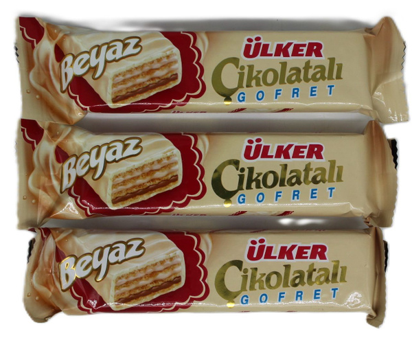 Вафли в белом шоколаде Ulker Cikolatali Gofret Beyaz 3шт по 35гр купить ...