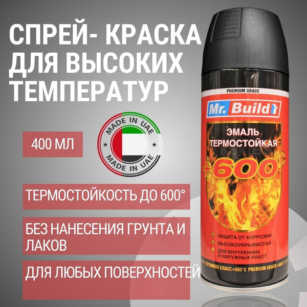 Аэрозольная краска Mr. Build termo Гладкая, Акрилатная, Матовое ...