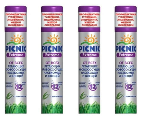 Picnic Средство от всех летающих насекомых и клещей Extreme, аэрозоль ...