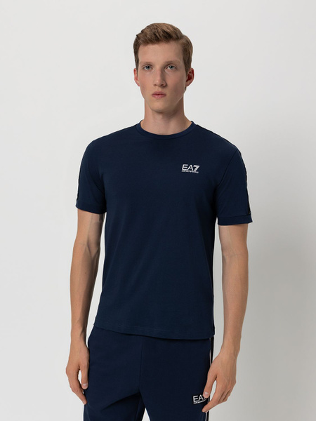 Футболка EA7, размер 48, 50, цвет темно-синий, хлопок 100% - купить по выгодной цене в интернет ...