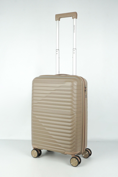 Чемодан Chemodan 360 маленький (ручная кладь) из полипропилена с TSA замком (Импульс) песочный S ...