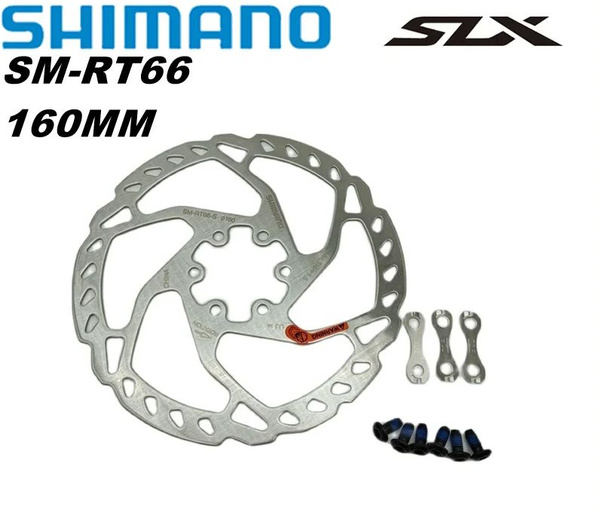 Тормозной диск Shimano SM-RT66, 160мм, крепление 6 болтов, нержавеющая ...