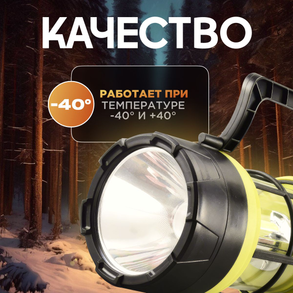 Фонарик аккумуляторный ручной фонарь кемпинговый с функцией powerbank ...
