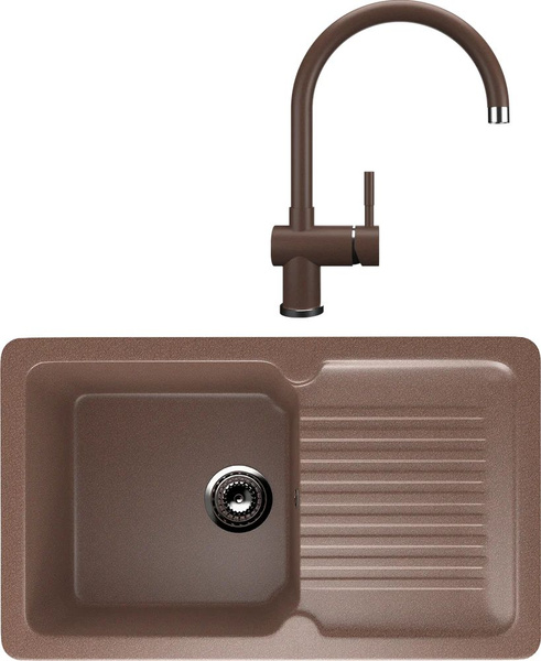 Комплект: Мойка Ulgran U-506 -307 терракот + Смеситель U-021 терракот - купить с доставкой по ...