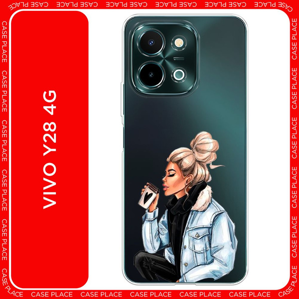 Силиконовый чехол на Vivo Y28 4G / Виво Y28 4G Cute girl, прозрачный ...