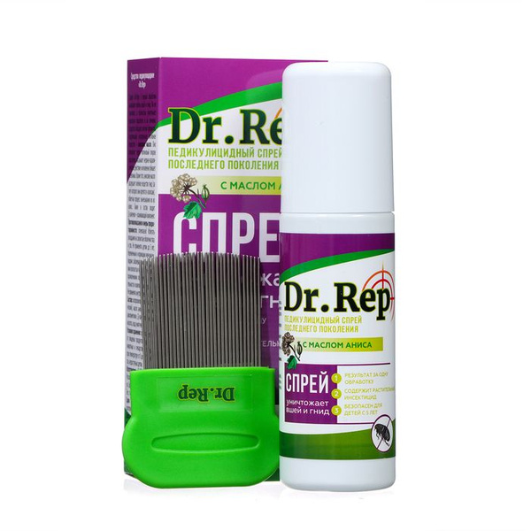 Cпрей Доктор Реп средство педикулицидное с гребнем, 100 мл - купить с доставкой по выгодным ...