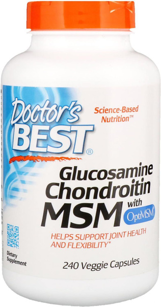 Характеристики Глюкозамин, хондроитин и МСМ 240 капсул Doctor's Best ...