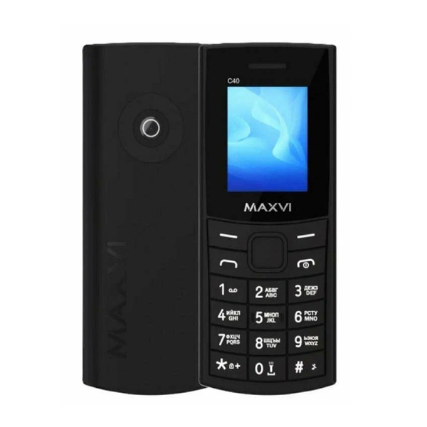 Maxvi Мобильный телефон C40, черный купить на OZON по низкой цене (1810630571)