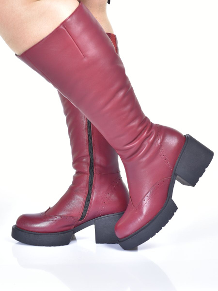 Сапоги Женский Ascalini, размер 36 бордовый Зима 8 Стандартный средний (до 9 см) Россия купить c ...