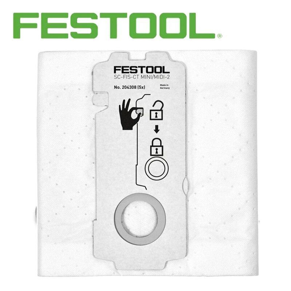 FESTOOL Original 204308 SC-FIS-CT Mini/Midi -2/5 Фильтр-мешки Чистый ...