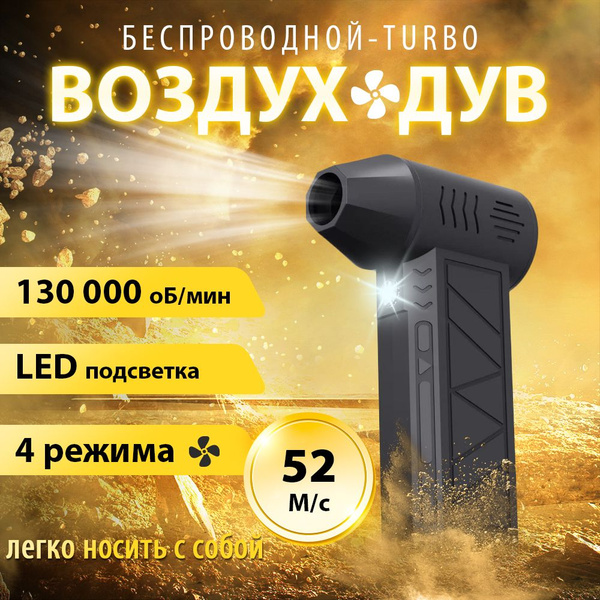 воздуходувка портативная/ ветродуйка аккумуляторная/ турбовентилятор ...