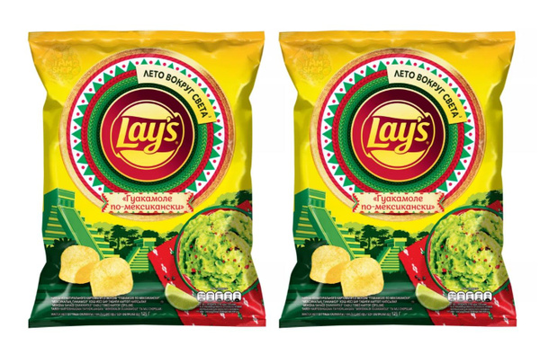 Чипсы картофельные Lay's со вкусом Гуакамоле по-мексикански 2 уп по 125 г, Россия купить на OZON ...