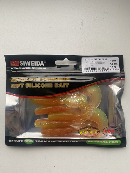 Приманка силиконовая SIWEIDA "Fat Tail Grub" 7,5см 4,5г (7шт.) цв. 358 - купить по доступной ...