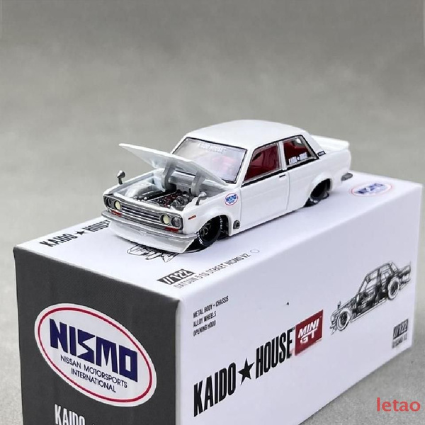 Машинка KAIDO HOUSE Mini Gt 1/64 KHMG122 Datsun 510 Street Nismo V2 White Die-cast Alloy Car ...