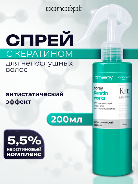 Concept Спрей разглаживающий для непослушных волос с кератином серия ...