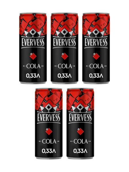 Газированный напиток Evervess Cola, 5 шт x 330 мл - купить с доставкой ...