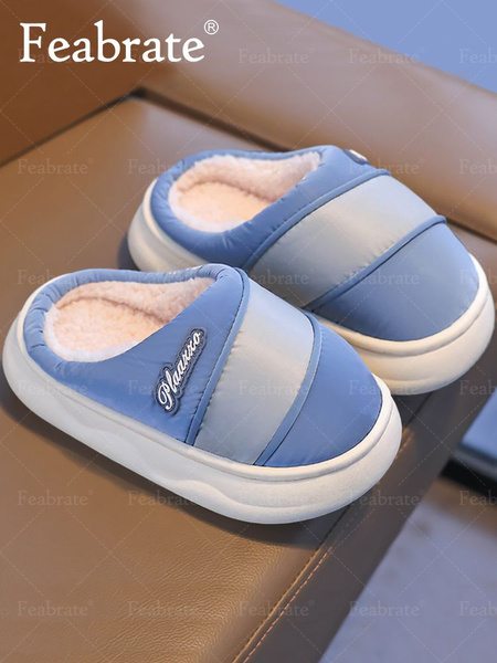 Тапочки Мальчики Feabrate, размер 34, 35 синий Толстая подошва, Круглый нос Без каблука Без ...