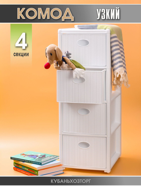 Комод elfplast на колесах, 38.5x29x80.5 см, 4 ящ. купить c доставкой на OZON по низкой цене ...