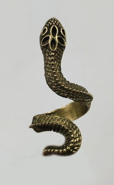Авторская фигурка из бронзы Змея ( Snake ) Тип 5 / Змея в виде кольца ...