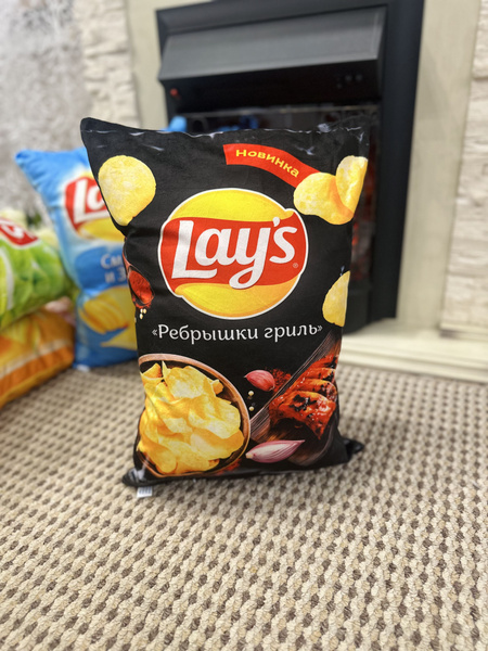 Мягкая игрушка Декоративная подушка, чипсы Лэйс Lays LAY'S со вкусом ...