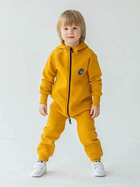 Комбинезон утепленный Девочки, Мальчики BUNGLY, размер 122, рост 116-122 горчичный На любой ...