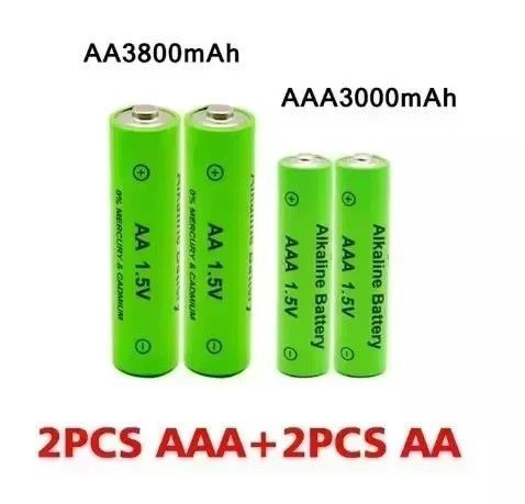 Продано 2024 AA + AAA Зарядные аккумуляторы 1.5V AA 3800 mAh AAA 3000 mah Щелочные батареи ...