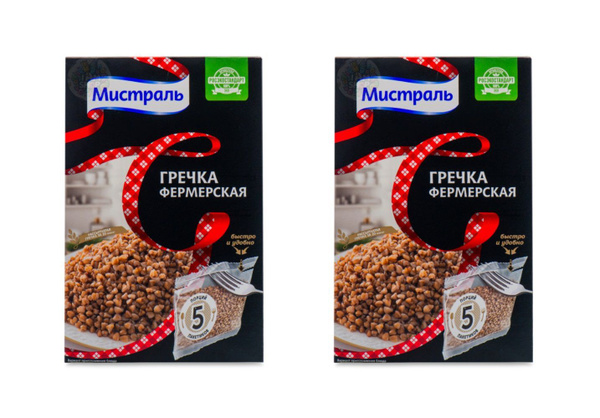 Крупа гречневая фермерская ядрица в пакетиках Мистраль 2 уп по 400 г ...