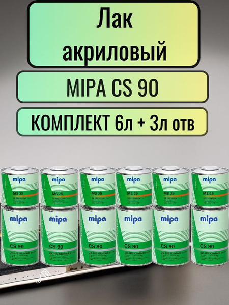 MIPA HS ЛАК CS90-25. 1л. + Harter MS25 (0.5л.) с эффектом самополировки КОМПЛЕКТ 6ШТ купить на ...