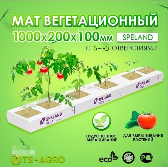 Маты вегетационные SPELAND VEGA 1000х200х100 c 6 отверстиями ...