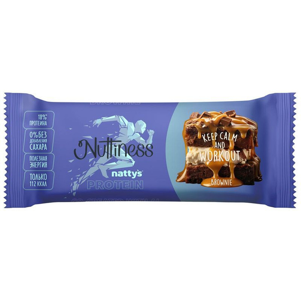 Батончик Nuttiness Brownie брауни в молочном шоколаде протеиновый, 35г ...