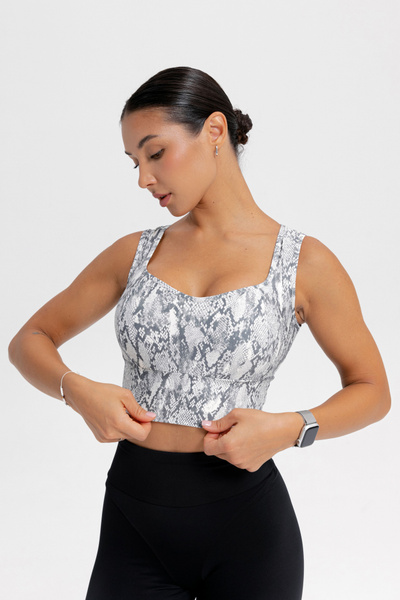 Топ Женский FORSTRONG серый, размер 44, 46 Трикотаж Спортивный Бег, Гимнастика Открытая спина ...