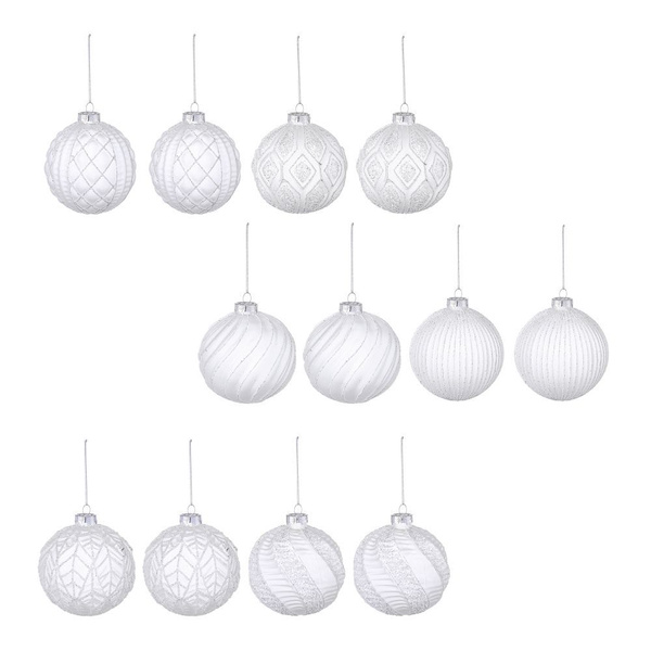 Стеклянные шары на елку New Year, 12 шт. купить c доставкой на OZON по ...