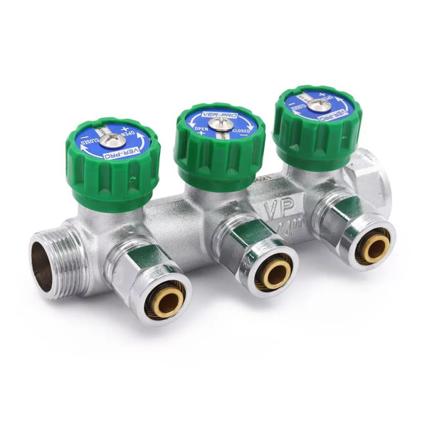 Коллектор регулирующий с евроконусами 3 выхода 3/4x16 Vieir VER403 купить на OZON по низкой цене ...