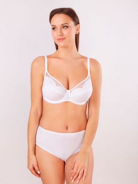 Бюстгальтер Женский Milavitsa, размер 85E белый Полиамид, Эластан Беларусь Крючки Однотонный ...